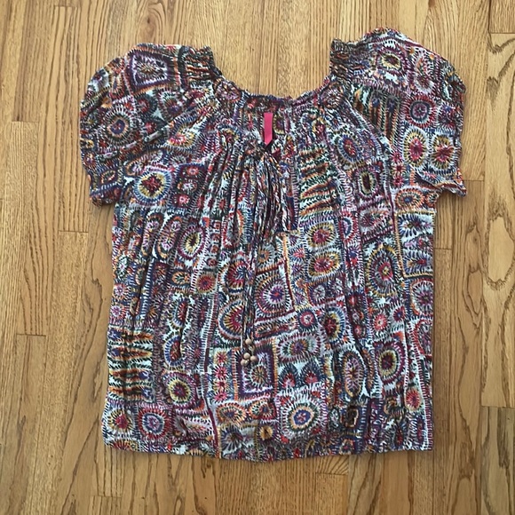 Pure Energy | Tops | Multi Colored Peasant Blouse | Poshmark